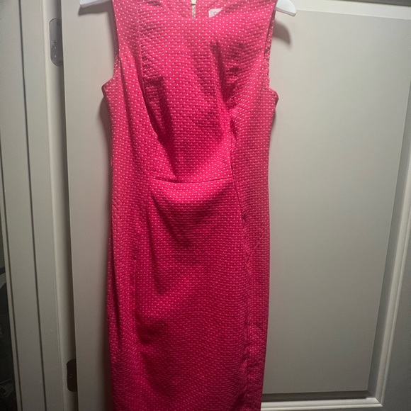 Calvin Klein | Dresses | Calvin Klein Pink Polka Dot Sheath Dress ...